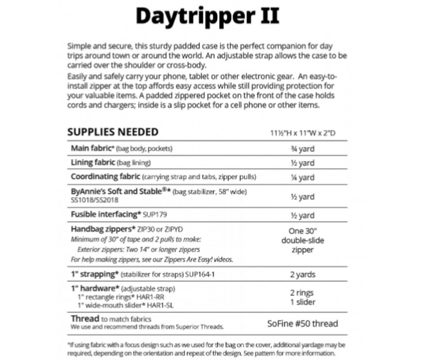 Daytripper II Crossbody Case - ByAnnie Pattern – Sew It