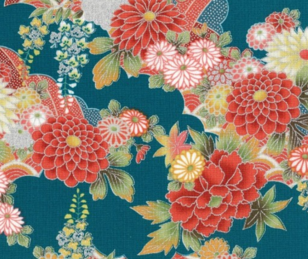 Lotte Japanese Teal - 100% Cotton 10 cm Increments – Sew It