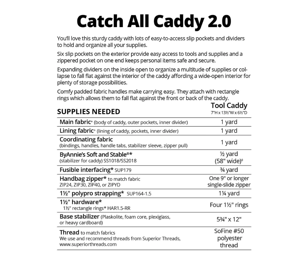 Catch All Caddy 2.0 - Patterns ByAnnie – Sew It