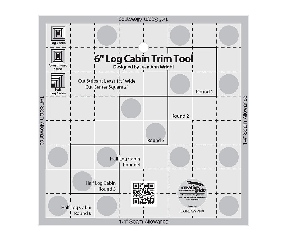 Creative Grids 6" Log Cabin Trim Tool Quilt Ruler – Sew It
