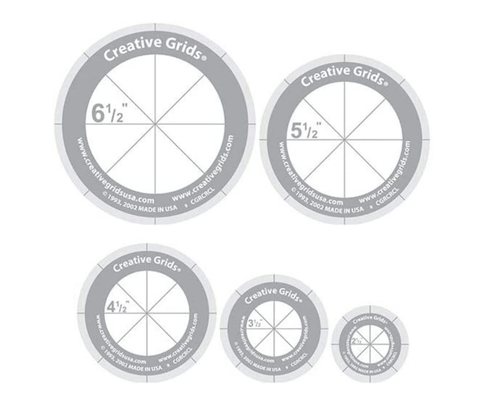 Creative Grids Circle Set - 5 Discs with Grips Quilt Ruler – Sew It