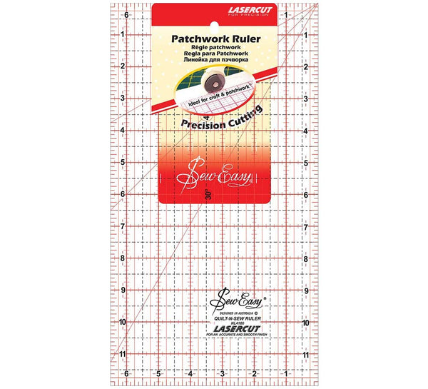 Sew Easy Patchwork Ruler 6.5" x 12" Quilt Ruler – Sew It