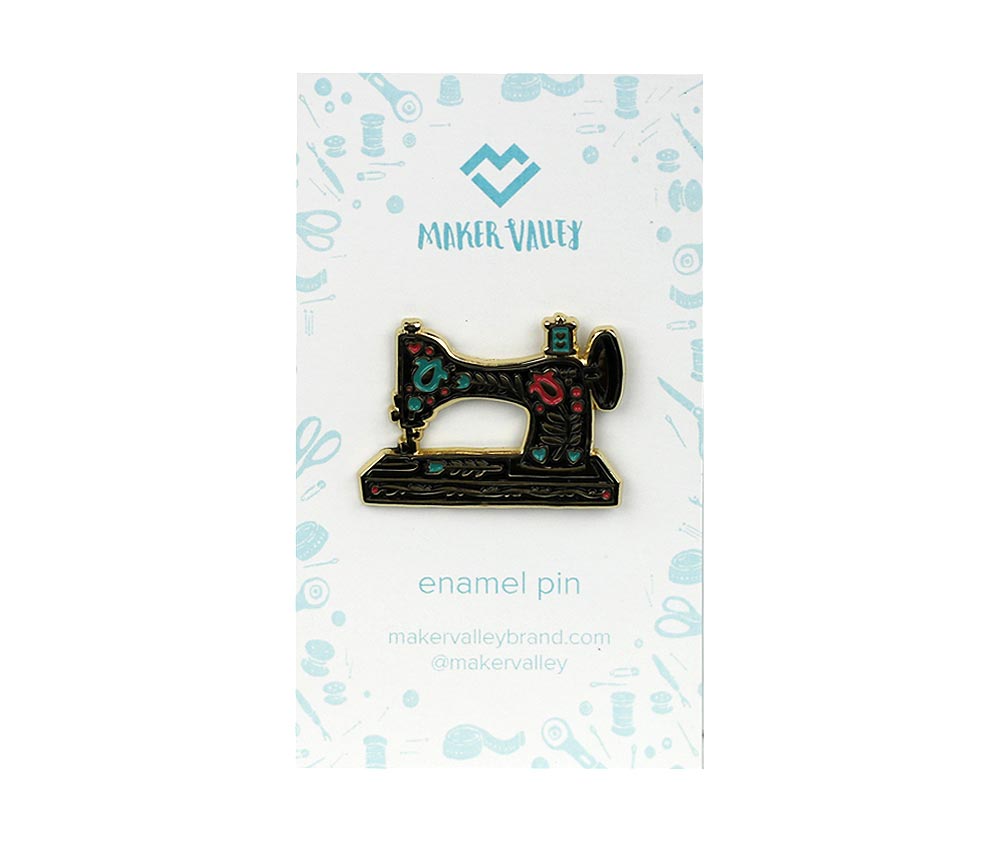 Vintage Sewing Machine Enamel Pin – Sew It