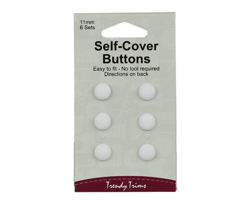 White Self Cover Buttons - Various Sizes - Trendy Trims – Sew It
